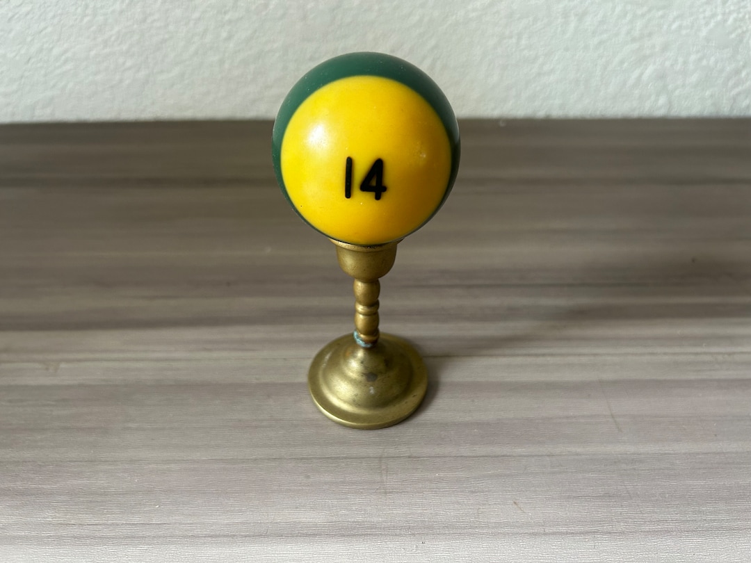 Antique Clay Billiard Ball Green Number 14 Standard Pool Ball Size ...