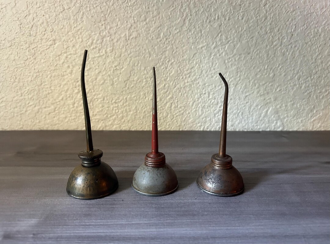 Vintage Mini Oil Can Collection, Metal Oil Can, Pump Oiler, Pump Oil ...
