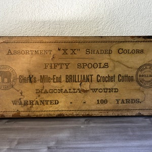 Antique Spool Crate Box, Clarks O.N.T Spool Storage Box, Antique ...