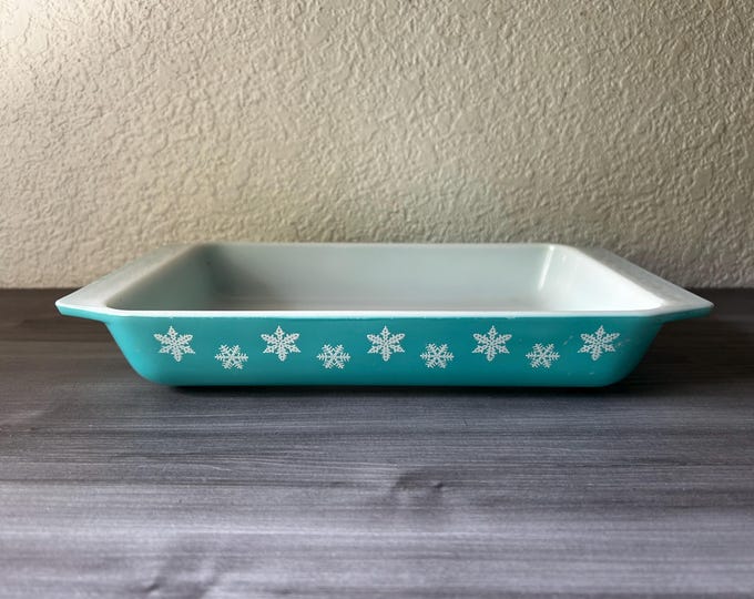 Vintage Pyrex Snowflake Turquoise Space Saver Dish 548-B 1 1/4" Qt ...