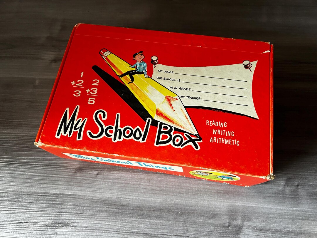 1970s School Pencil Box by General Box Co., Vintage 70s Elementary ...