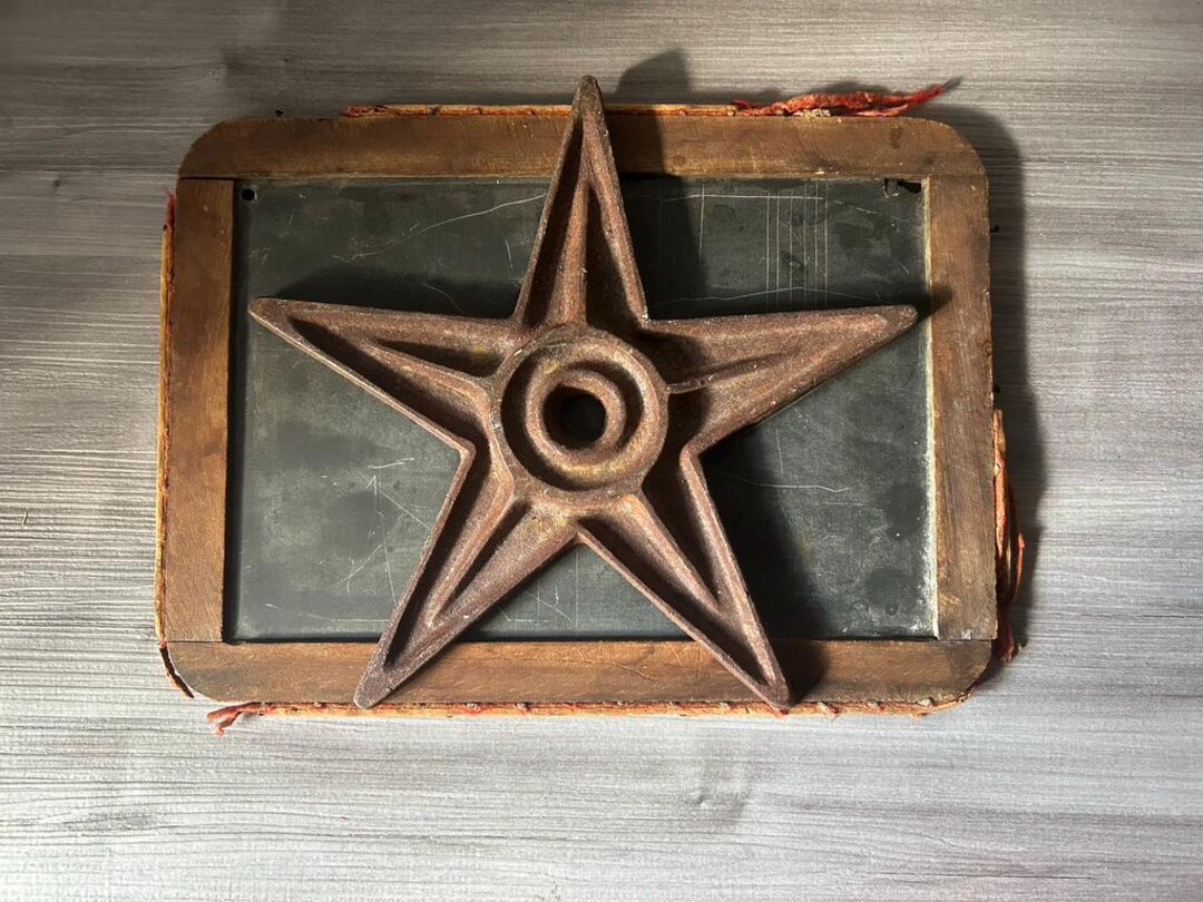 Vintage 8" Cast Iron Star, Rusty Gold, Vintage Cast Iron Anchor Plate ...