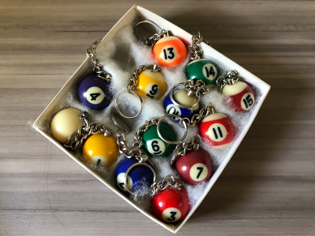 Vintage NOS Pool Ball Keychain, Numbered Billiard Ball, Retro ...