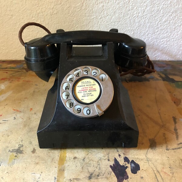 Black Bakelite Phone - Etsy