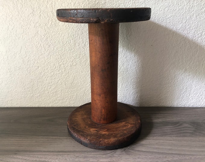 Vintage Extra Large Wood Spool, Industrial Spool Wood Textile Repurpose ...