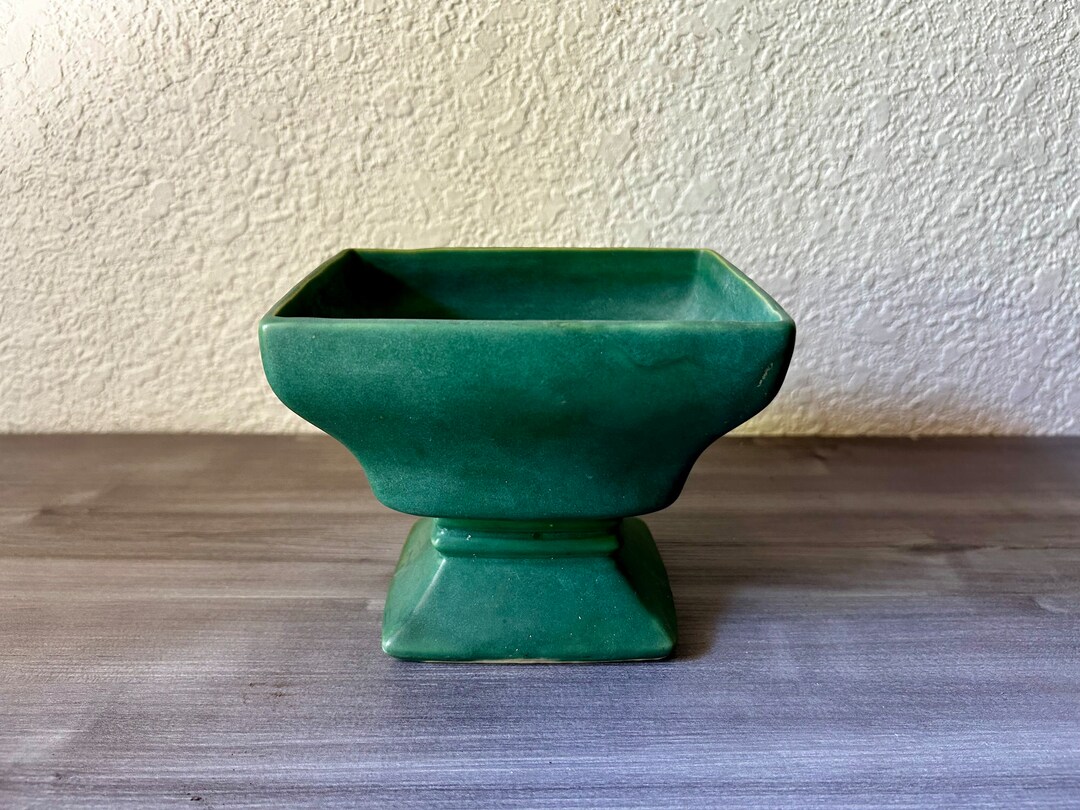 Vintage Mccoy Pottery Green Footed Planter, Mccoy Pottery Footed ...