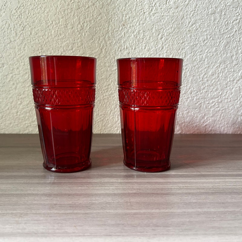 Red Depression Glass - Etsy