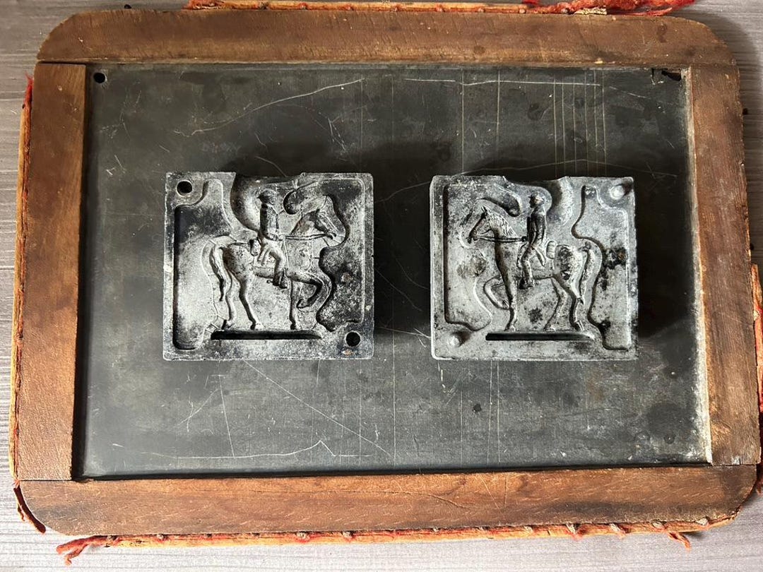 Antique 1930s Lead Toy Soldier on Horse Casting Mold, Mold for Making ...