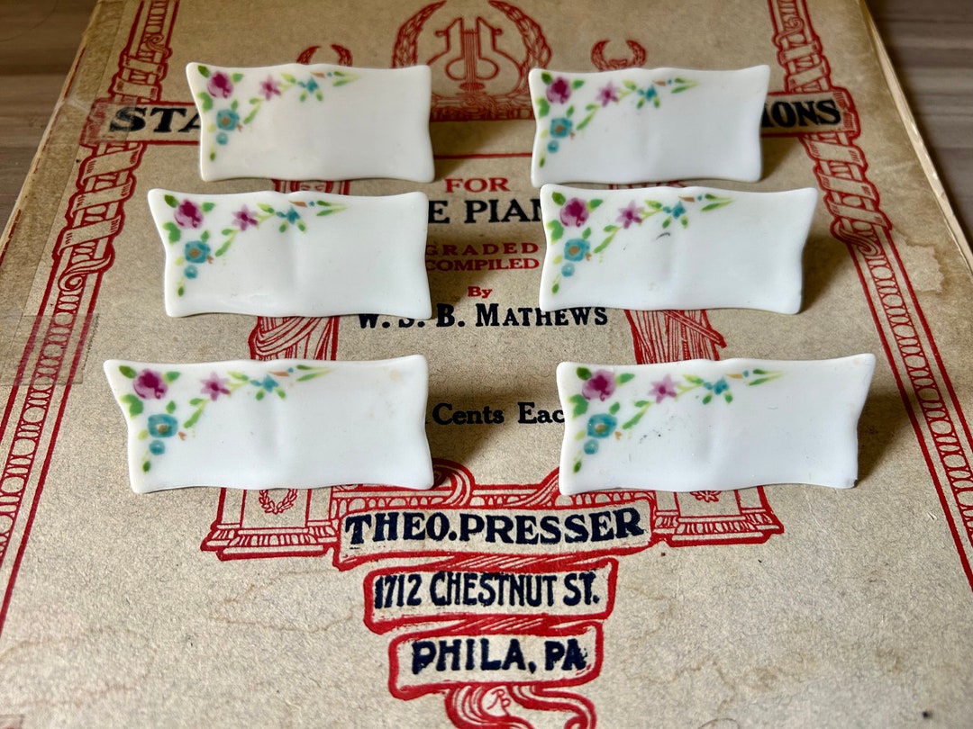 Vintage Lilian Venon Porcelain Place Cards, Set of 6, Pink Flowers ...