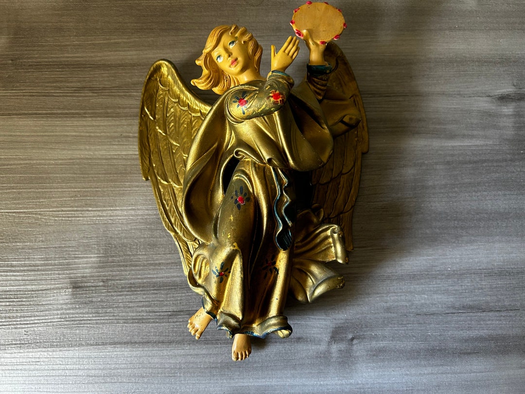Vintage Italian Hanging Simonetti Angel With Tambourine , Vintage ...