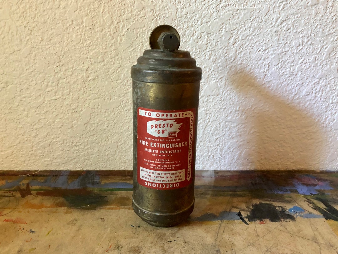Vintage 1950s Mini Fire Extinguisher, Presto CB Fire Extinguisher ...