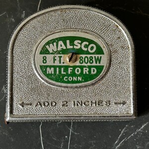 Vintage Walsco Pull Push Tape Rule Measure 808W Milford Conn USA 8 ...