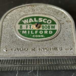 Vintage Walsco Pull Push Tape Rule Measure 808W Milford Conn USA 8 ...