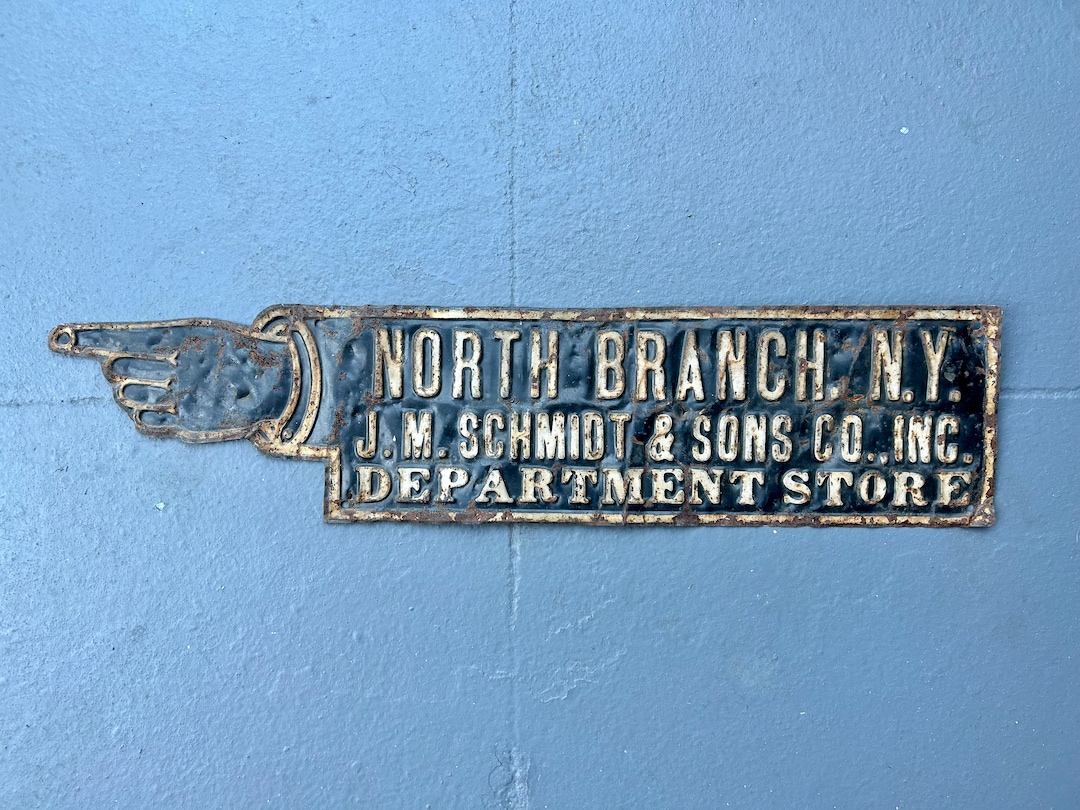 Antique 1920's Pointing Finger Advertising Sign, Antique Department ...