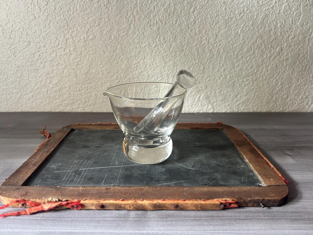 Antique Apothecary Glass Mortar and Pestle Medical Pharmacist, Vintage Medical - Etsy
