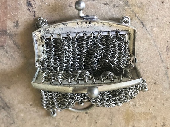Antique French Metal Mesh Coin Purse, Small Metal Pur… - Gem