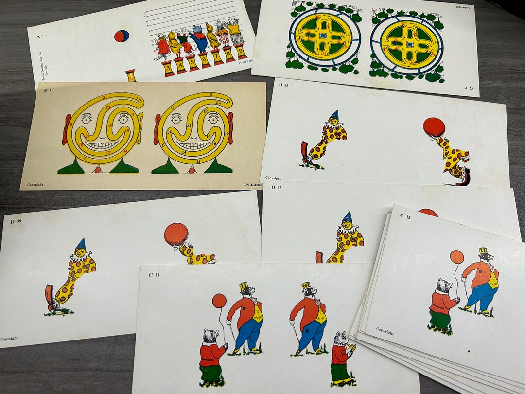 Vintage Dvorine Animated Fusion Training Charts 1933 Sterescope Cards ...