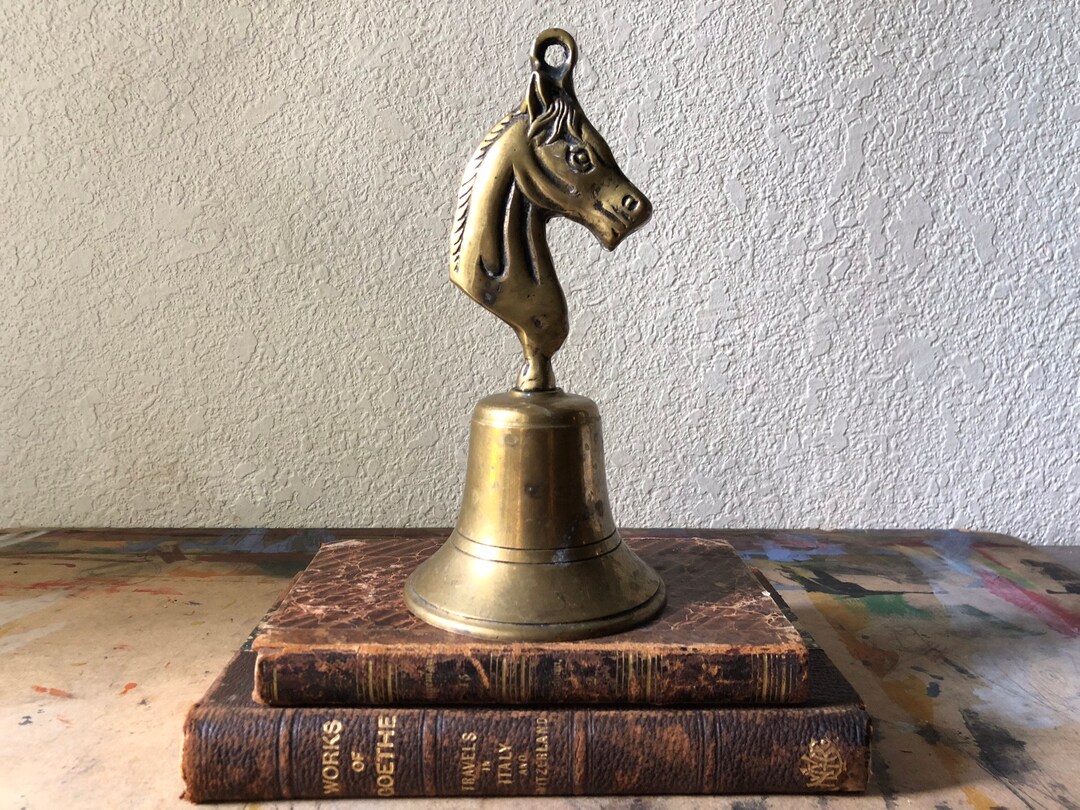 Vintage Brass Bell With Horse Motif, Horseman Man Cave, Country ...