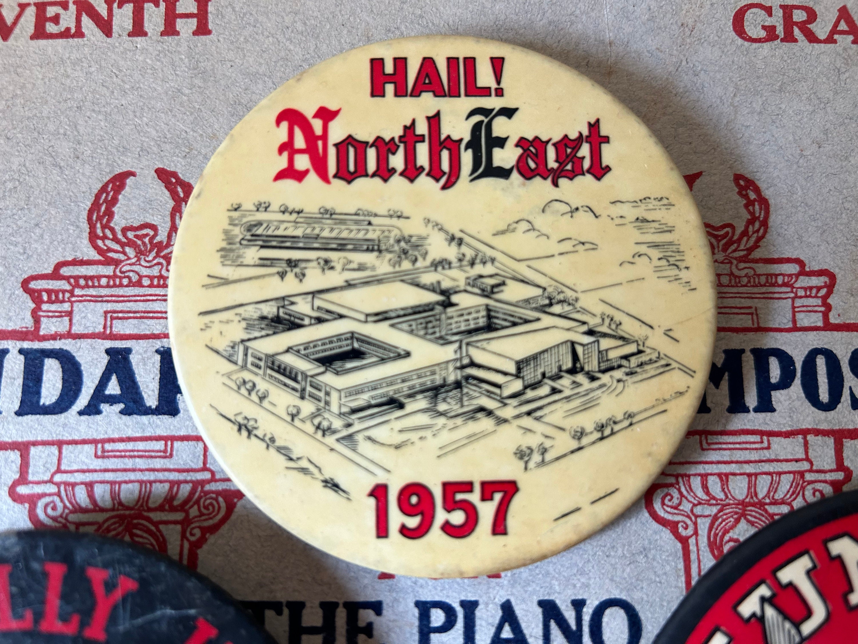 Vintage 1950's/1960's Set of 4 School Pin Pinback Button - Etsy