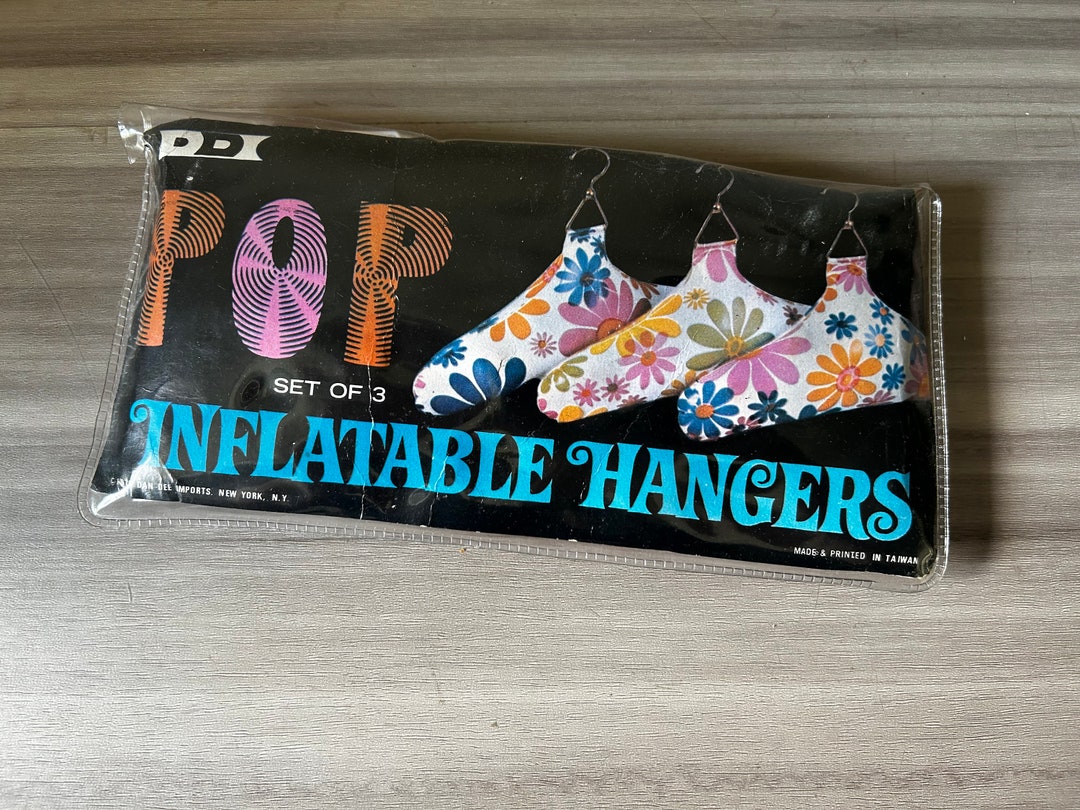 Vintage Set of Three Pop Art Inflatable Clothing Hangers, Retro Flower ...