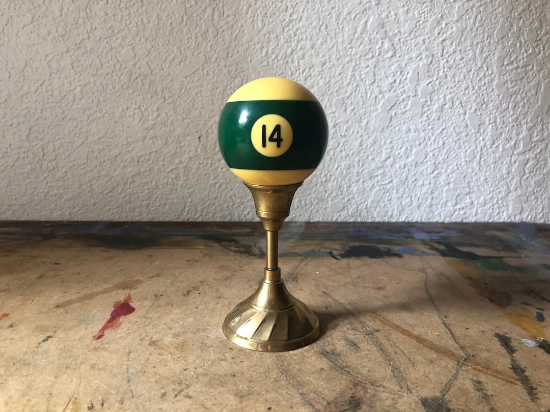 Antique Billiard Ball Green Number 14 Standard Pool Ball Size ...