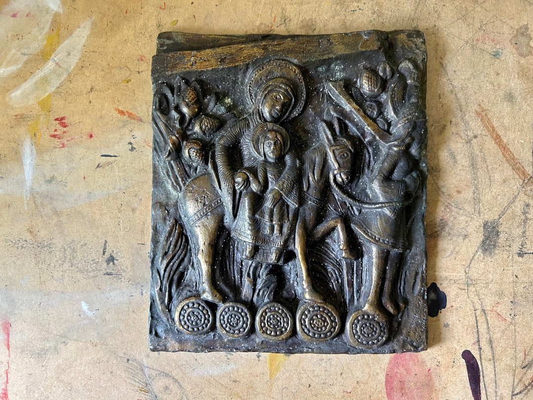 Vintage Bronze Flight Flight Into Egypt-rodale, Metal Art EMMAUS Pa ...