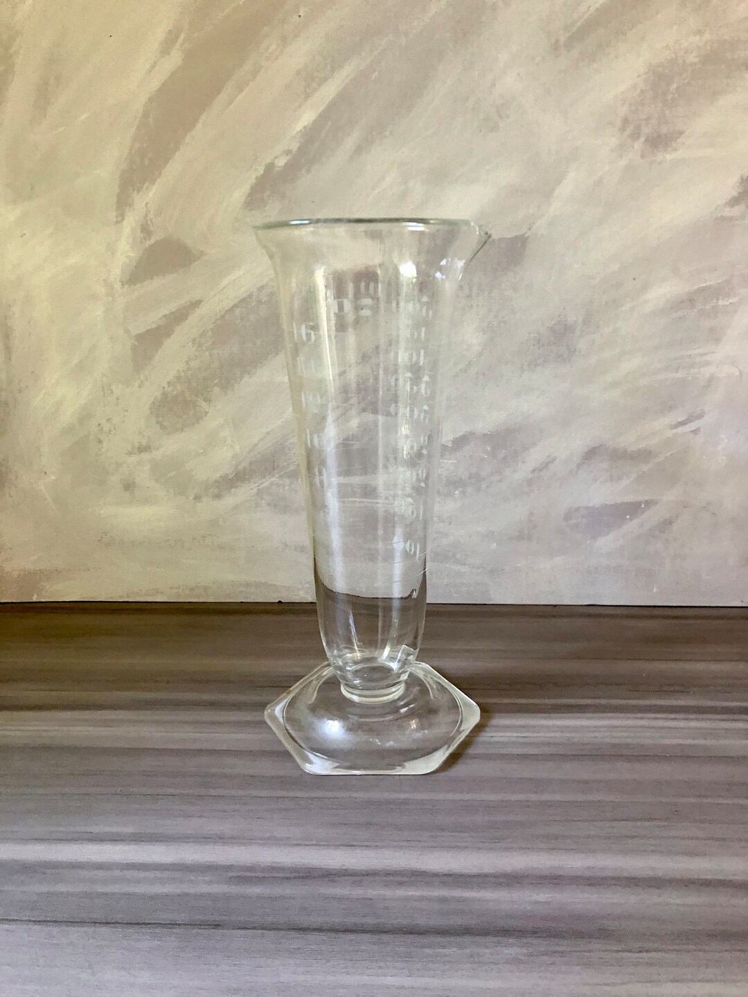 Vintage Science Laboratory Chemistry Hand Blown and Etched Glass Footed ...
