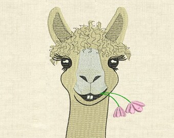 Applique Machine Embroidery Designs Llama Alpaca Head | Etsy
