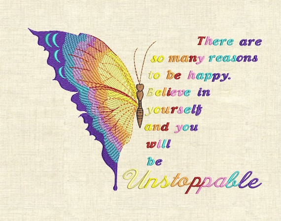 Machine Embroidery Designs Butterfly Quote - Etsy