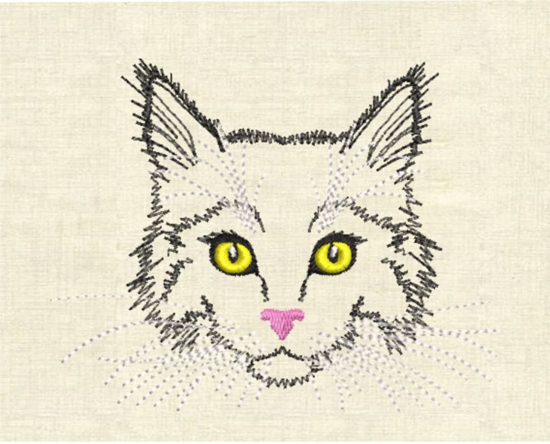 Cat Machine Embroidery Designs - Etsy