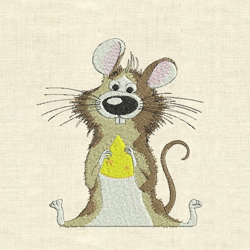 Machine Embroidery Designs Mouse With Cheese | Etsy