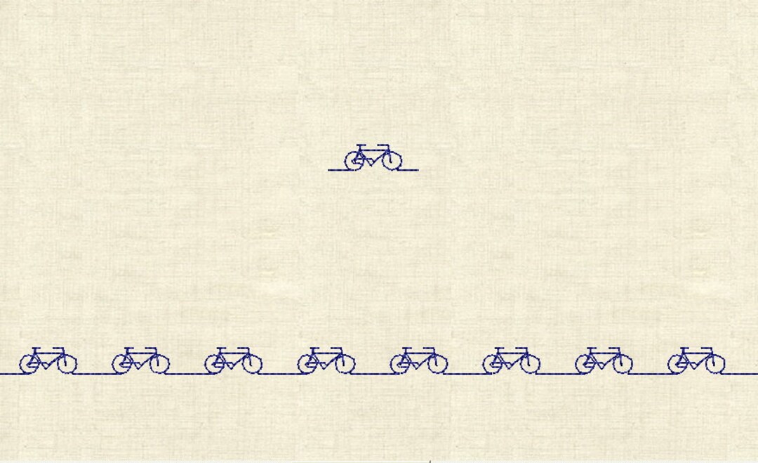 Endless Tiny Bicycle Border and Single Bicycle Machine Embroidery ...