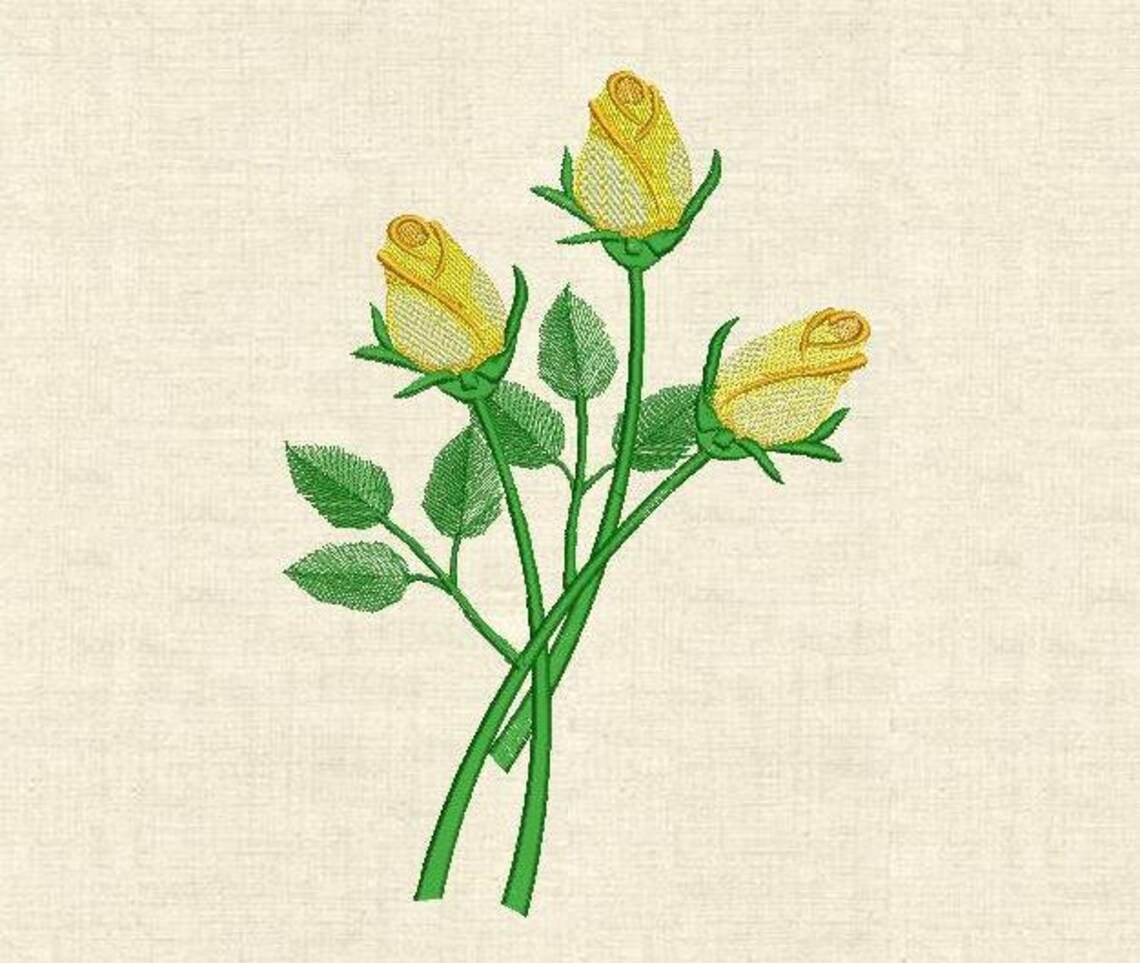 Machine Embroidery Designs Roses Bouquet - Etsy