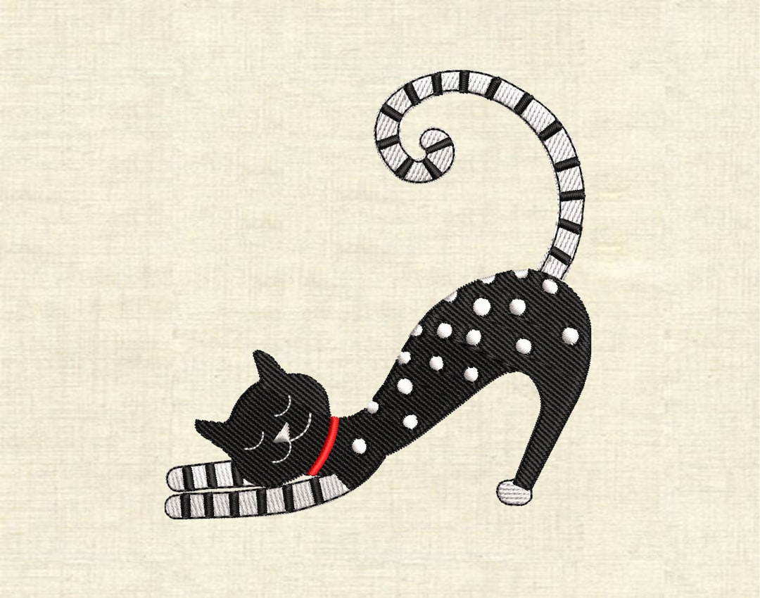 Cat With Dots Machine Embroidery Designs - Etsy