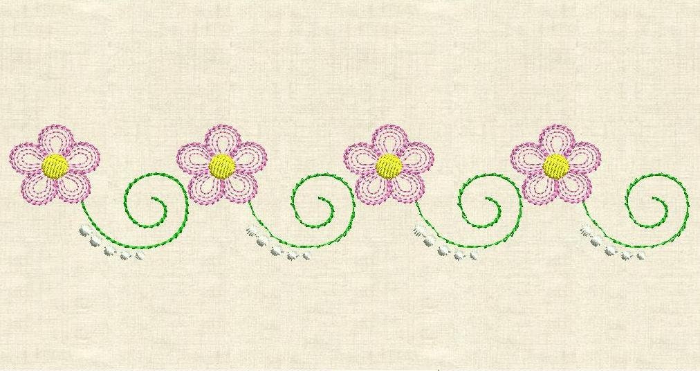 Machine Embroidery Designs Flowers Border | Etsy