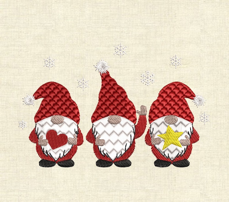 Machine Embroidery Designs Three Gnomes - Etsy Denmark