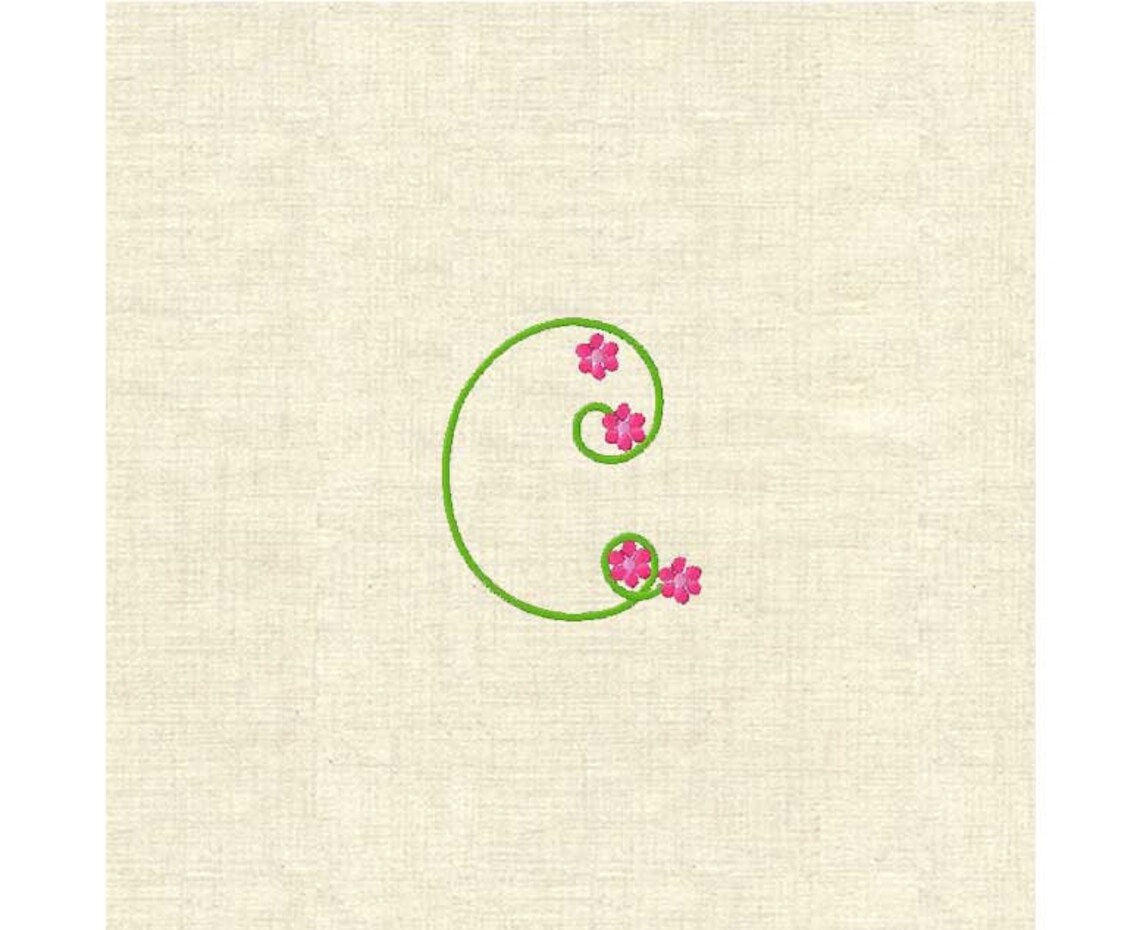 Machine Embroidery Monogram Fonts Flower Font - Etsy