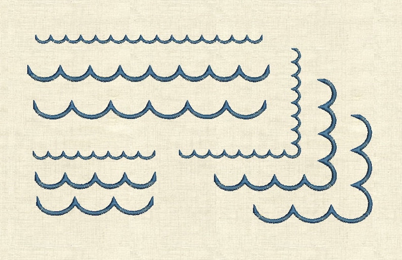 Scallop Borders and Corners Set Machine Embroidery Designs - Etsy