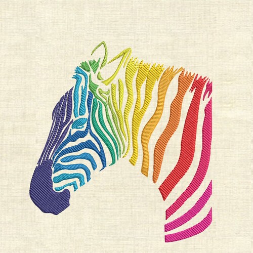Machine Embroidery Design Zebra - Etsy