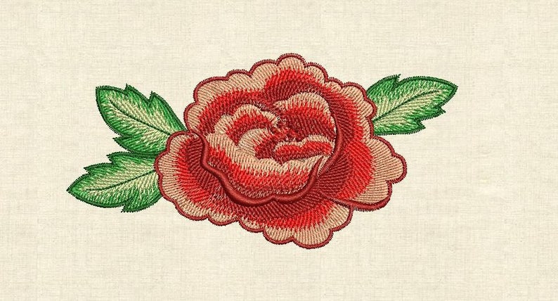 Machine Embroidery Design Rose - Etsy