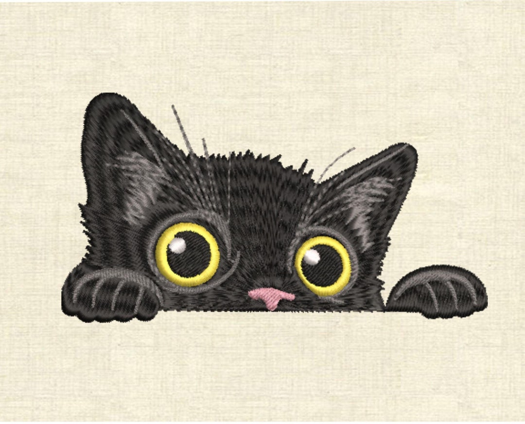 Peeking Kitty Cat Machine Embroidery Designs - Etsy