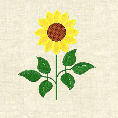 Machine Embroidery Design Sunflower 3 Sizes - Etsy