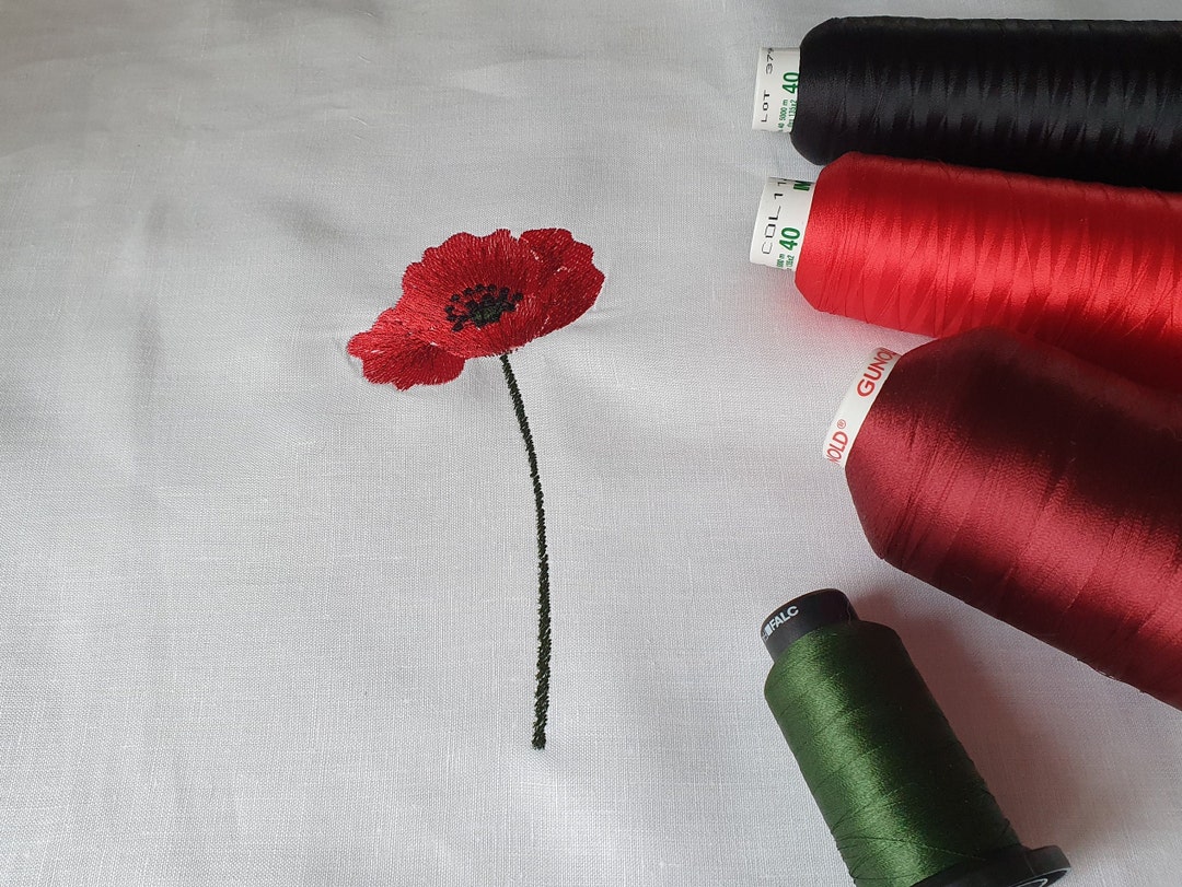 Poppy Machine Embroidery Design - Etsy