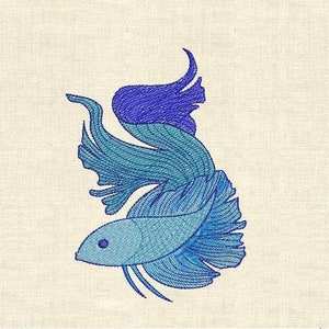 Fighting Fish Machine Embroidery Designs, Japanese Embroidery - Etsy