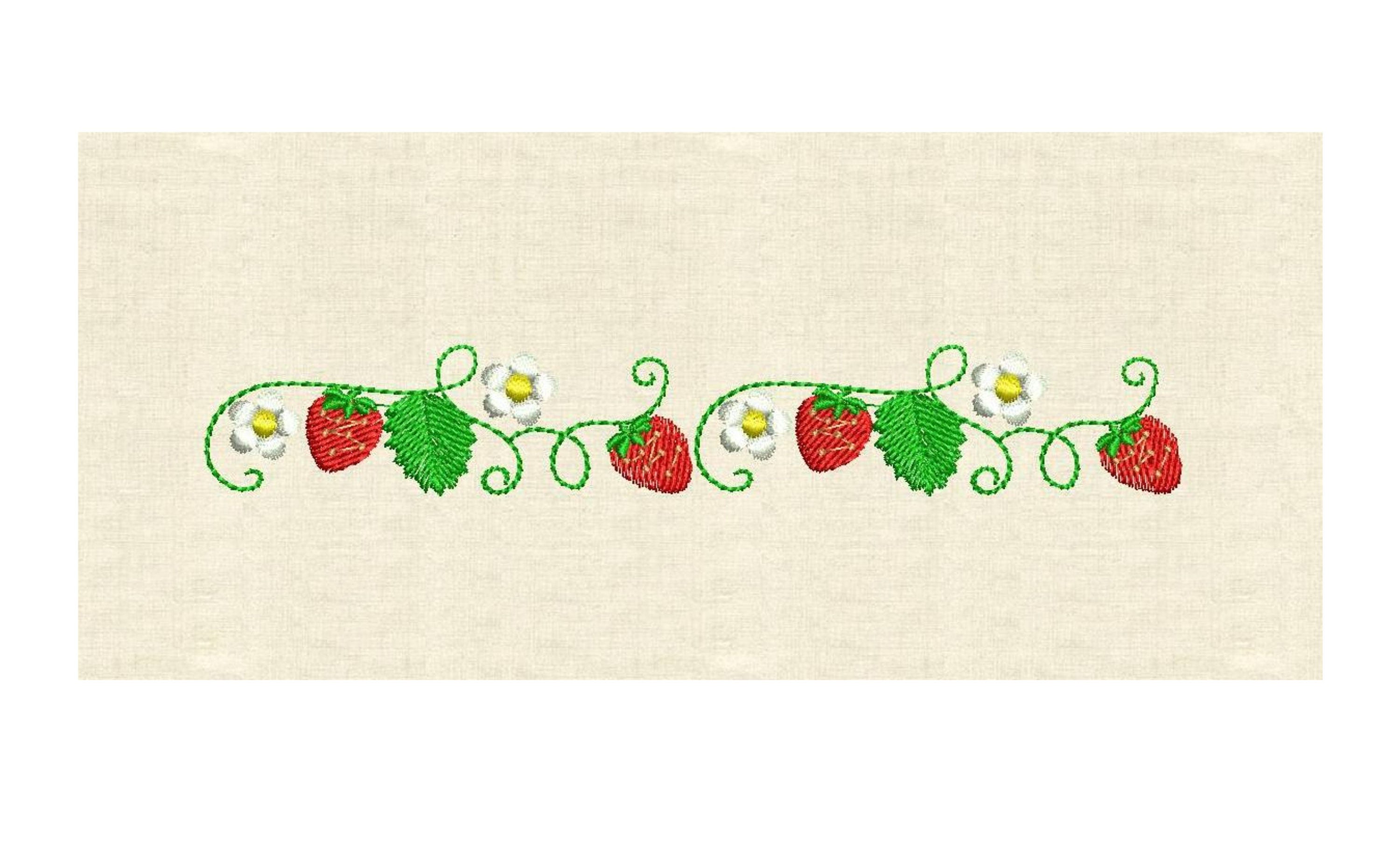 Machine Embroidery Designs Strawberry Strawberies Border - Etsy