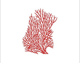 Coral Embroidery Design | Etsy