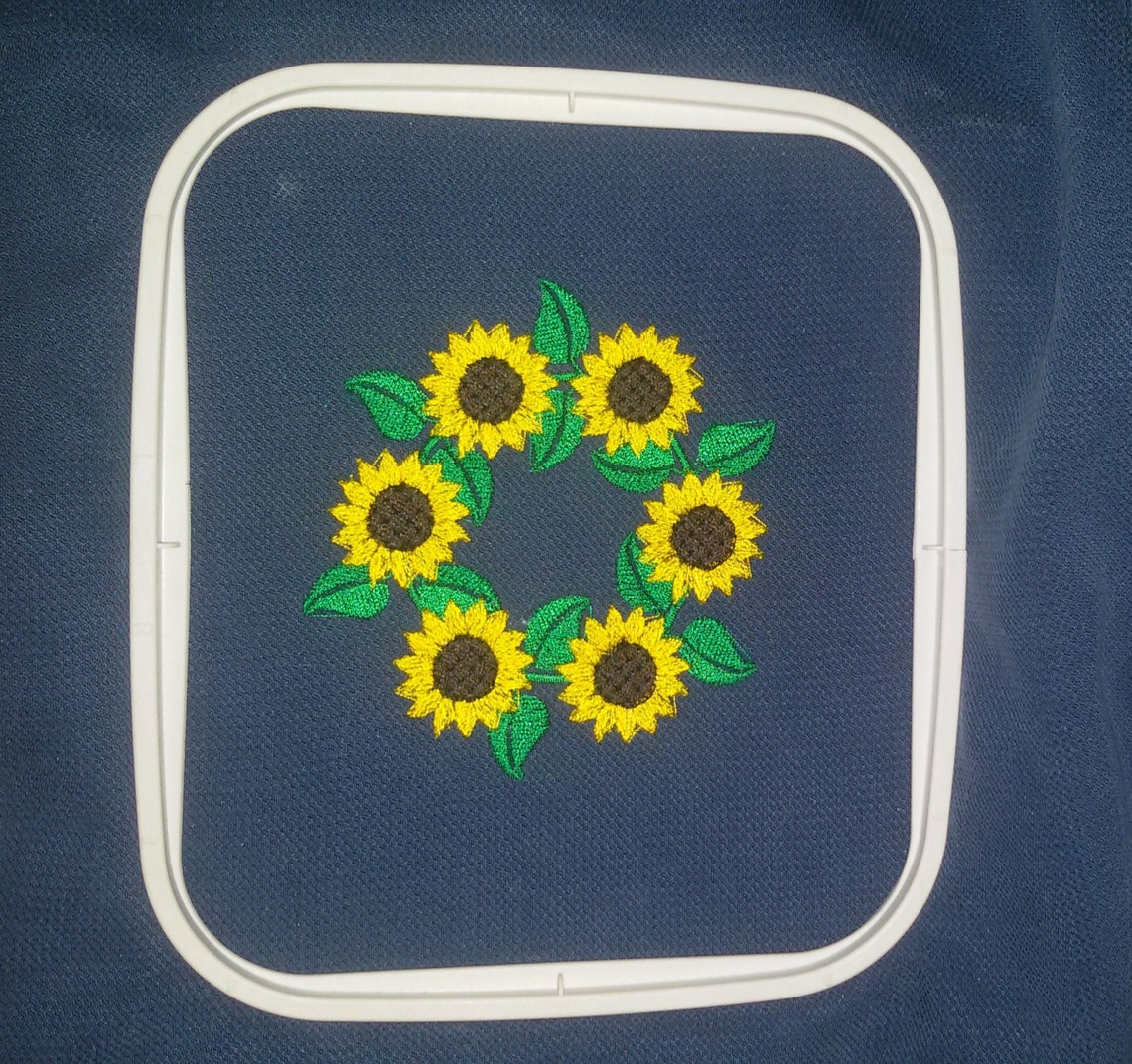 Machine Embroidery Design Sunflower Sunflowers Wreath | Etsy