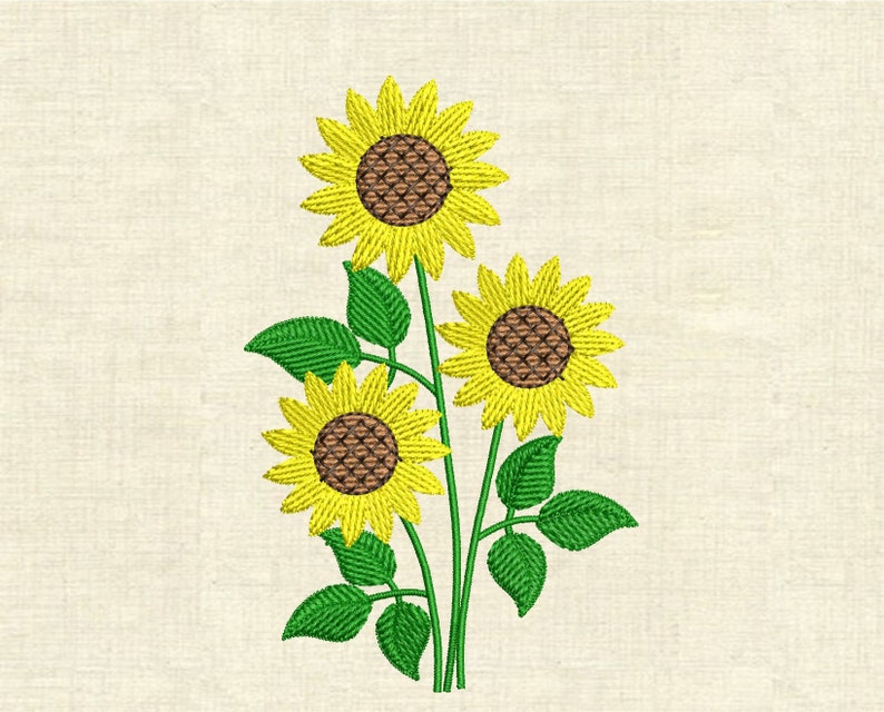 Sunflowers Bouquet Machine Embroidery Designs - Etsy