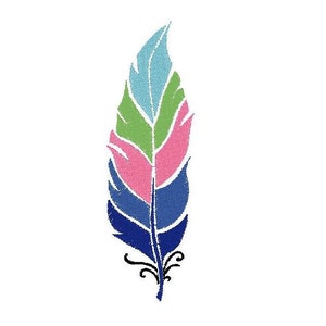 Machine Embroidery Design Colorful Feather - Etsy