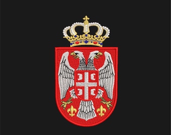 Serbian National Coat of Arms Crest Eagles Machine Embroidery Designs ...